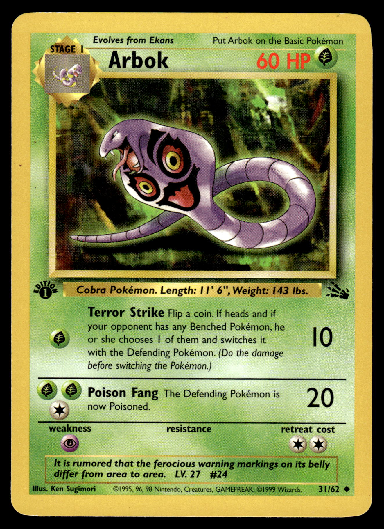 Arbox 31/62 WOTC Fossil 1st Edition Pokemon [PL] (2) – JustEncased
