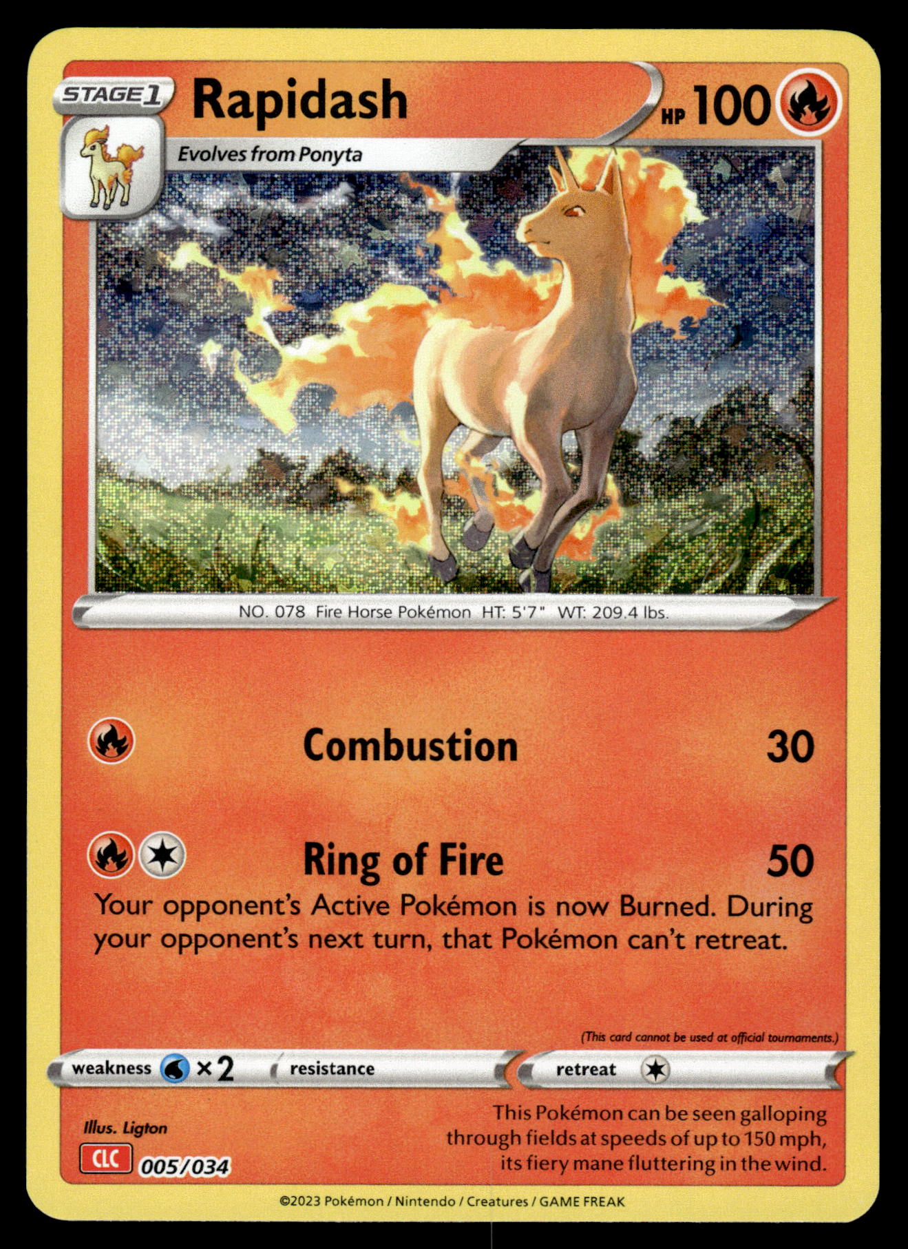 Rapidash Holo 005/034 Classic Collection CLC Charizard Deck Pokemon [N ...