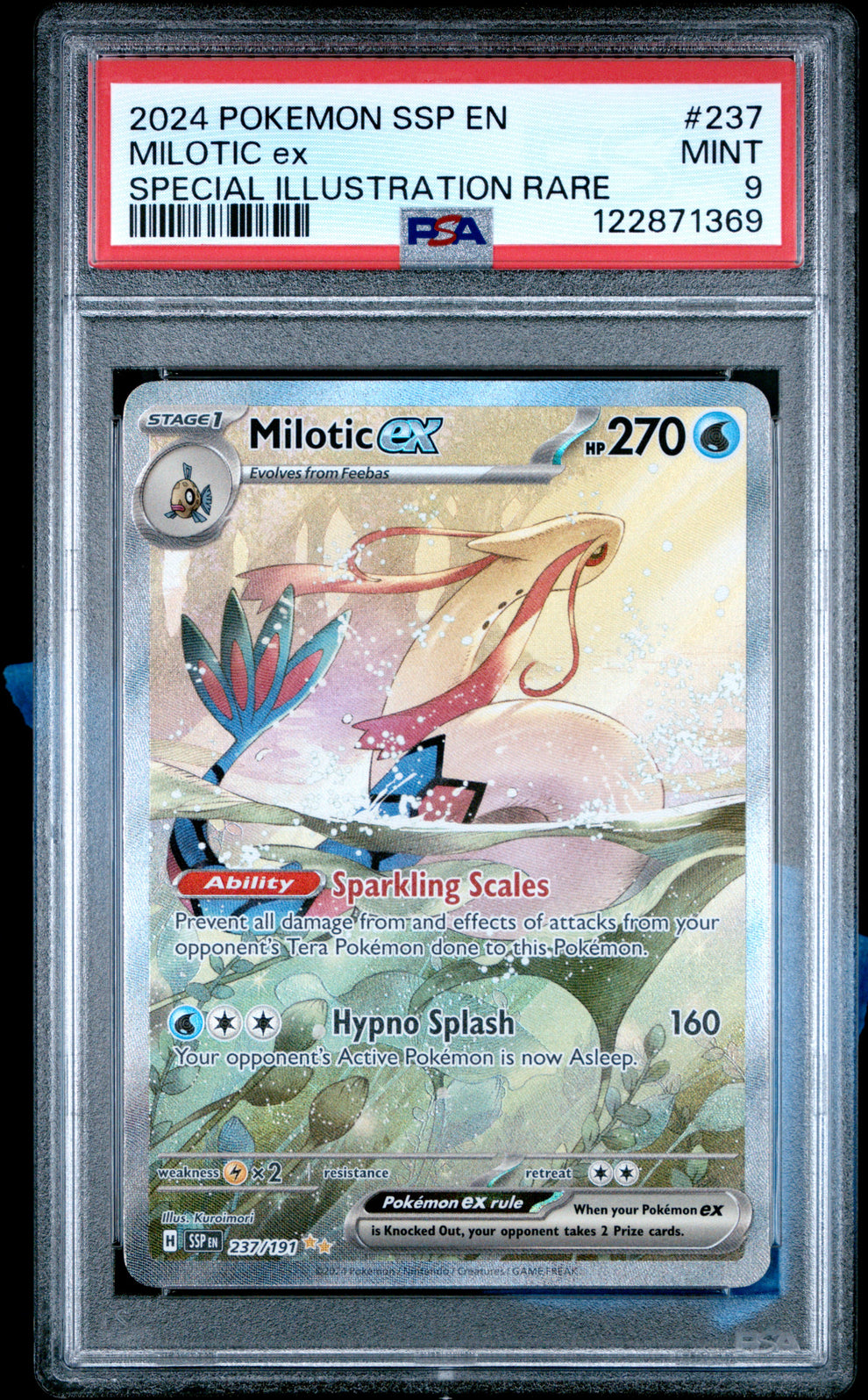 PSA 9 - Milotic ex 237/191 SIR SV Surging Sparks - Pokemon – JustEncased